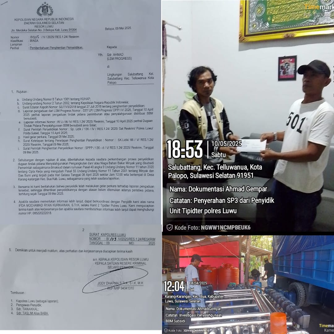 Penghentian Penyelidikan Kasus Dugaan Penimbunan BBM Bersubsidi di Luwu Dinilai Kontroversial ...